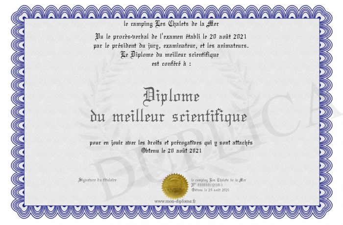 Diplome Du Meilleur Scientifique