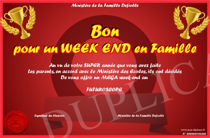 Bon Pour Un Week End En Famille