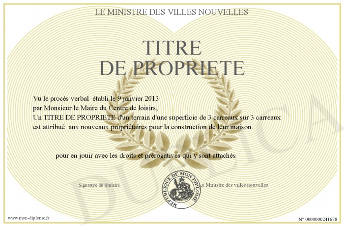 TITRE-DE-PROPRIETE TITRE-DE-PROPRIETE