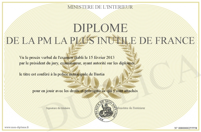 Diplome de la PM la plus inutile de France diplome-de-la-pm-la-plus-inutile-de-france