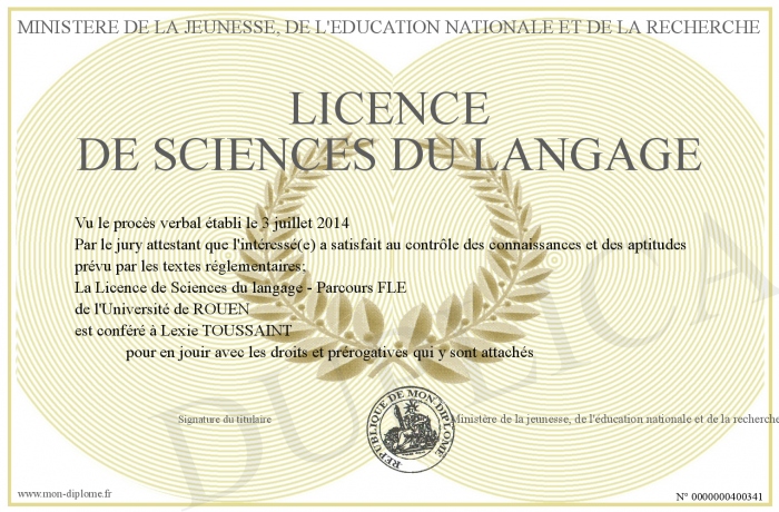 Licence de Sciences du langage Licence de Sciences du langage
