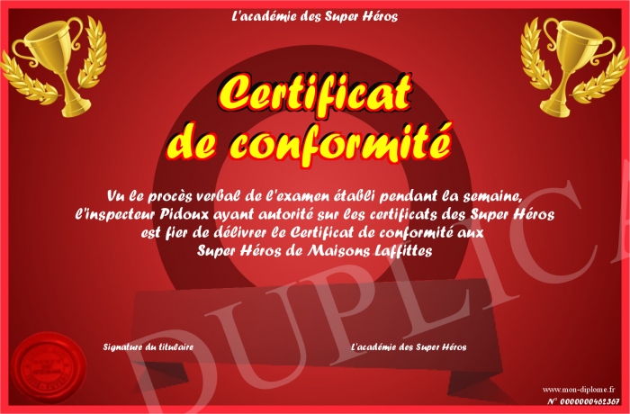 Certificat De Conformit Gratuit