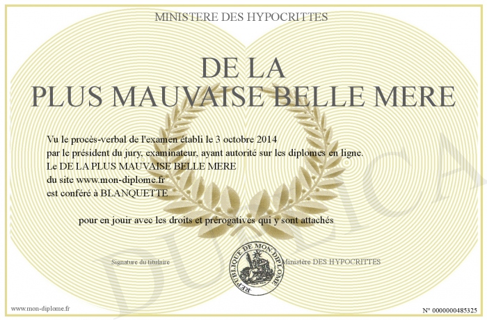 DE-LA-PLUS-MAUVAISE-BELLE-MERE DE-LA-PLUS-MAUVAISE-BELLE-MERE