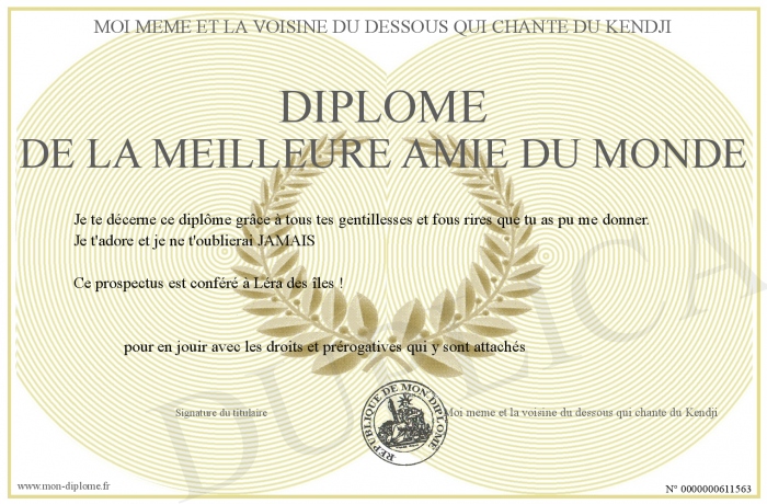Diplome De La Meilleure Amienull