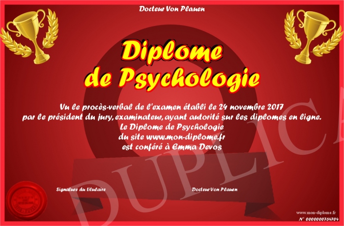 Diplome De Psychologie