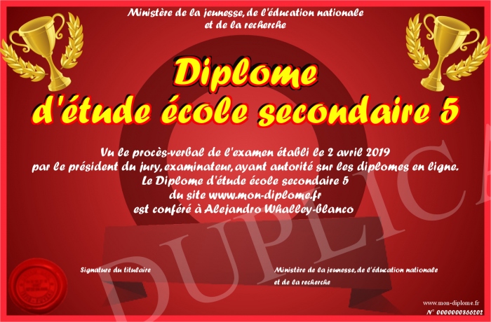 Diplome-d-etude-ecole-secondaire-5
