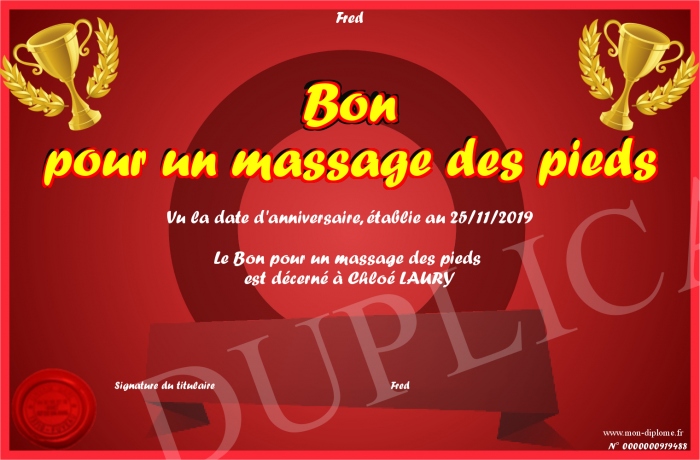 Bon Pour Un Massage Des Pieds