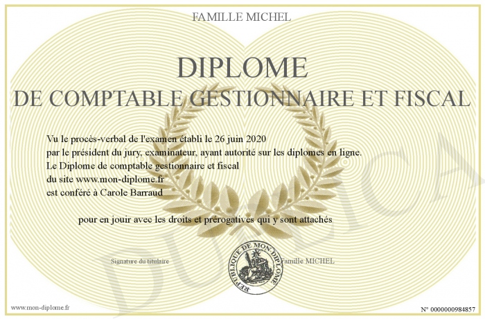 Diplome De Comptable Gestionnaire Et Fiscal