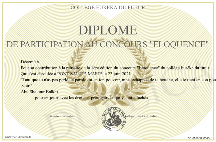 diplome-de-participation-au-concours--Eloquence-