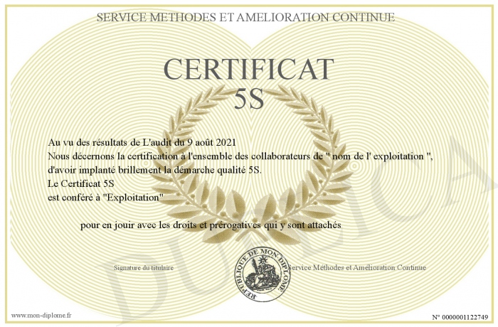 Certificat-5S