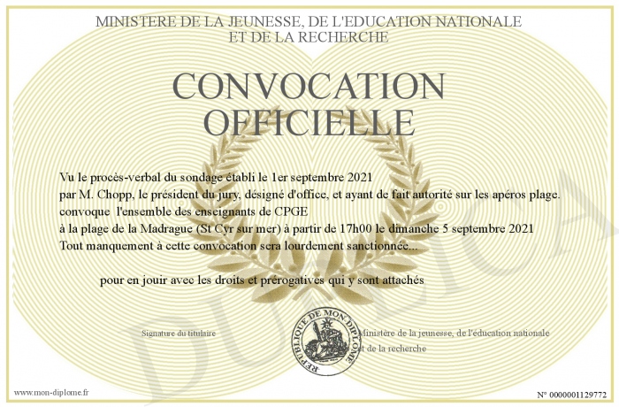 CONVOCATION-OFFICIELLE