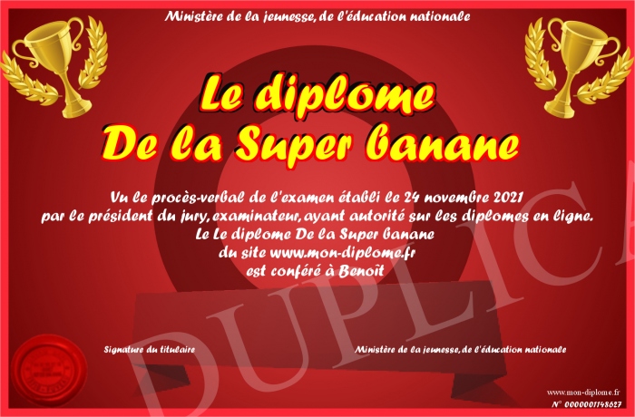 Le-diplome-De-la-Super-banane