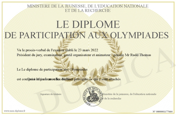 Le-diplome-de-participation-aux-Olympiades