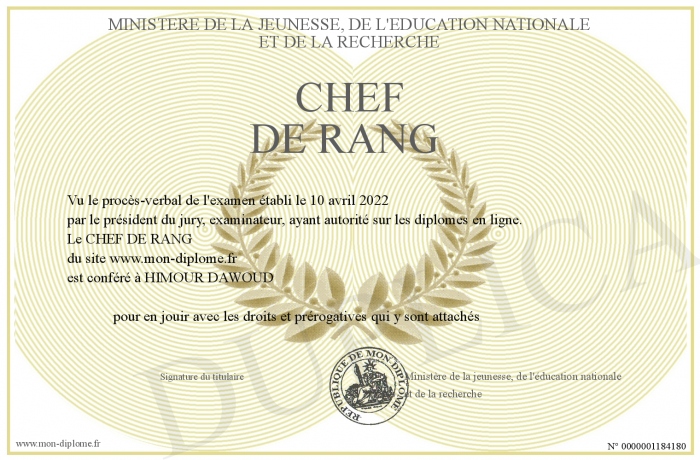 CHEF-DE-RANG