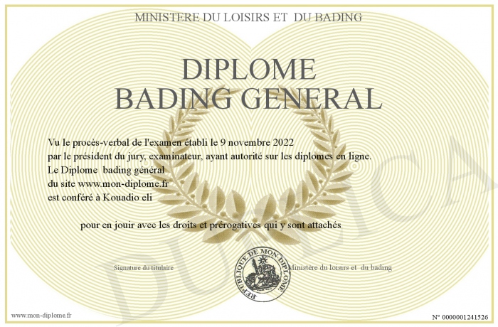 Diplome--bading-general