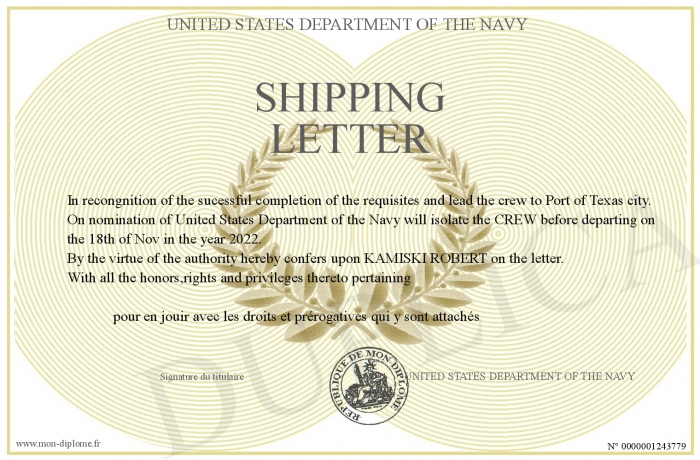 SHIPPING--LETTER