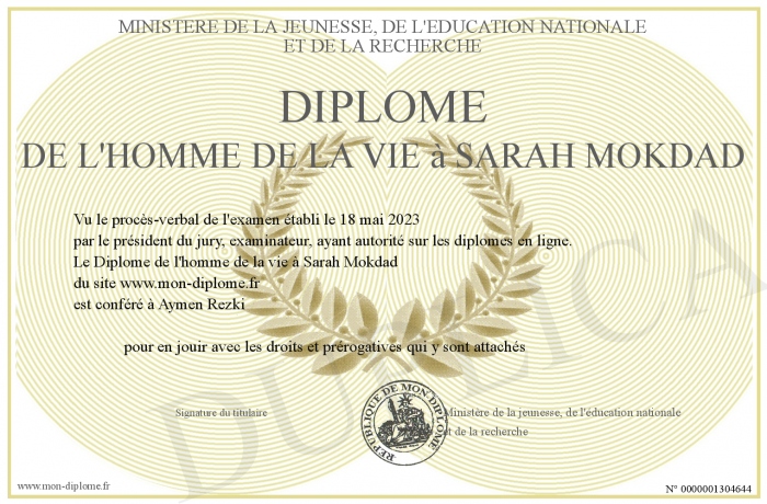 Diplome-de-l-homme-de-la-vie-a-Sarah-Mokdad