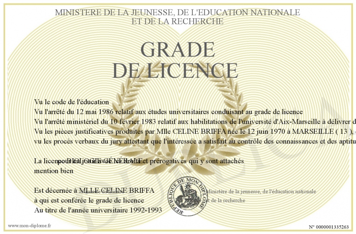 Grade-de-licence