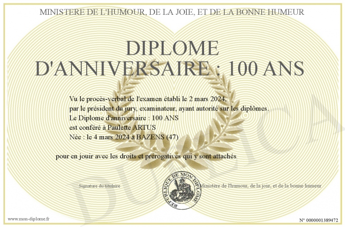 Diplome-d-anniversaire-:-100-ANS