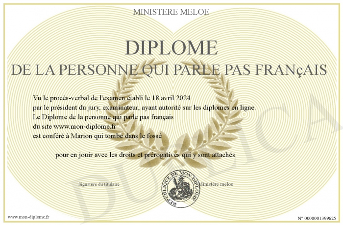Diplome-de-la-personne-qui-parle-pas-francais