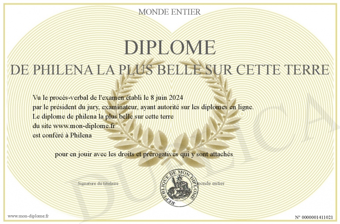 diplome-de-philena-la-plus-belle-sur-cette-terre