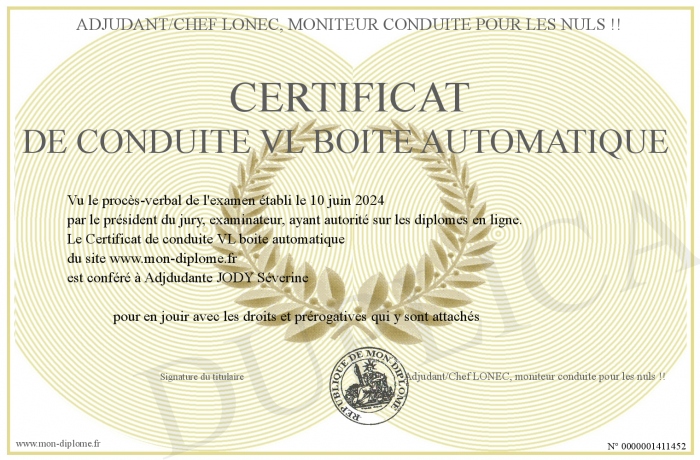 Certificat-de-conduite-VL-boite-automatique