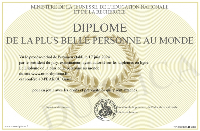 Diplome-de-la-plus-belle-personne-au-monde