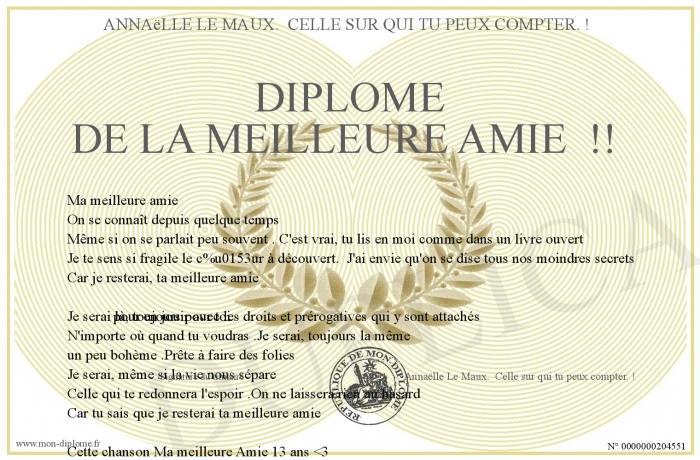 Diplome-de-la-meilleure-Amie--!!