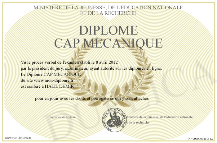 Diplome-CAP-MECANIQUE