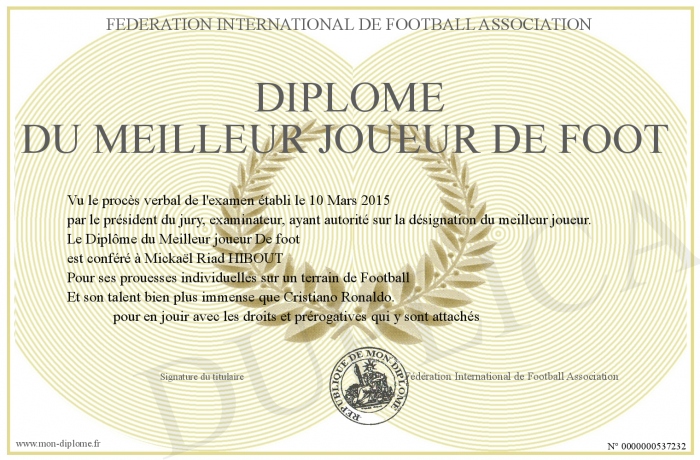Diplome-du-Meilleur-Joueur-De-Foot