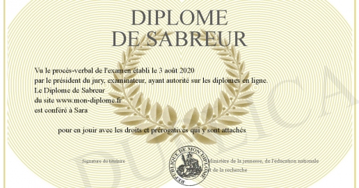 Diplome de Sabreur