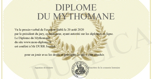 Diplome du Mythomane