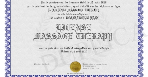LICENSE MASSAGE THERAPY