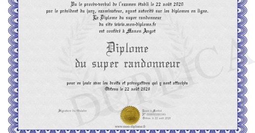 Diplome du super randonneur
