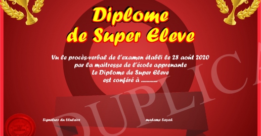 Diplome de Super Eleve