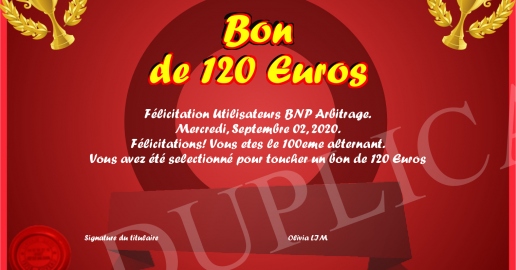 Bon de 120 Euros