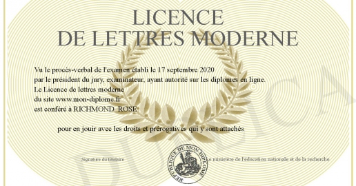 Licence de lettres moderne