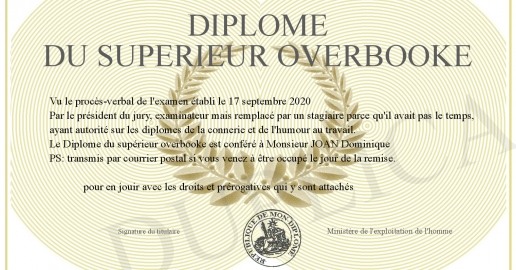 Diplome du superieur overbooke