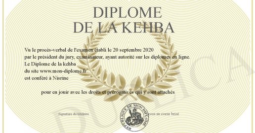 Diplome de la kehba