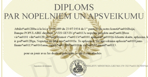 DIPLOMS PAR NOPELNIEM UN APSVEIKUMU
