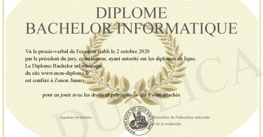 Diplome Bachelor informatique