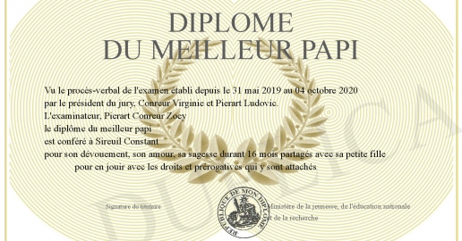 Diplome du meilleur Papi
