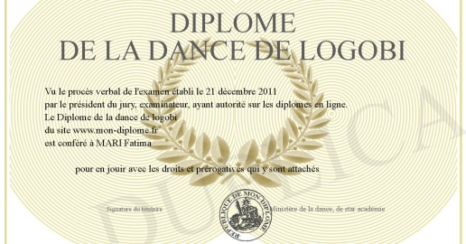 Diplome de la dance de logobi