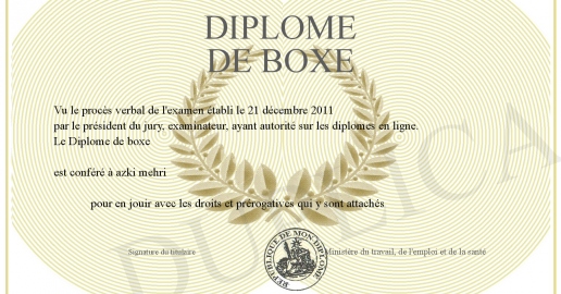 Diplome de boxe