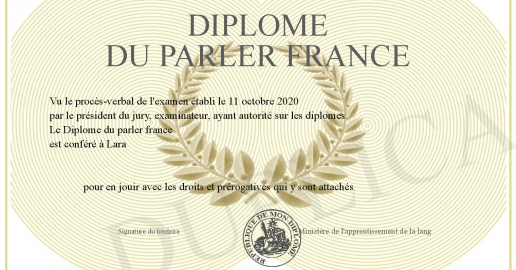 Diplome du parler france