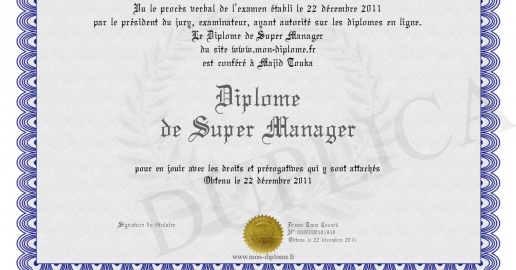 Diplome de Super Manager