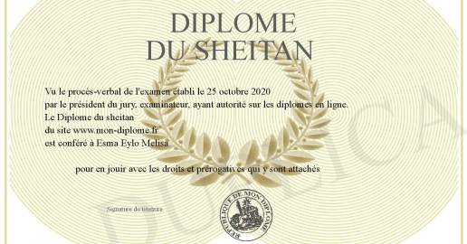Diplome du sheitan