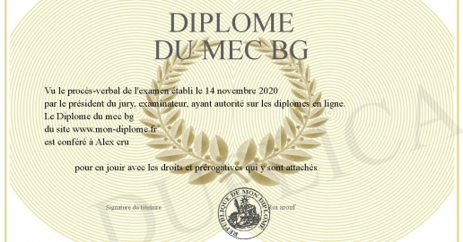 Diplome du mec bg
