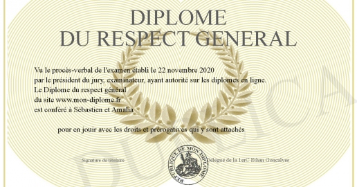 Diplome du respect general