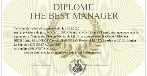 Diplome THE BEST MANAGER